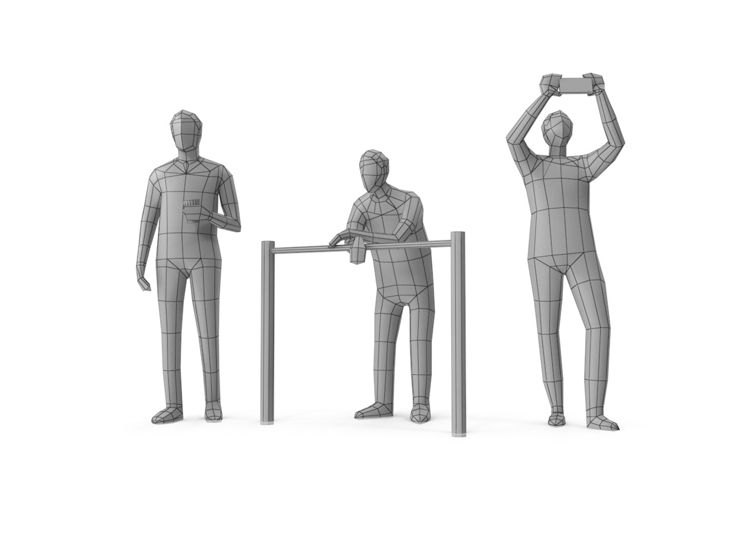 3D Low Poly Human - Standing Audience Pack - TurboSquid 1739999