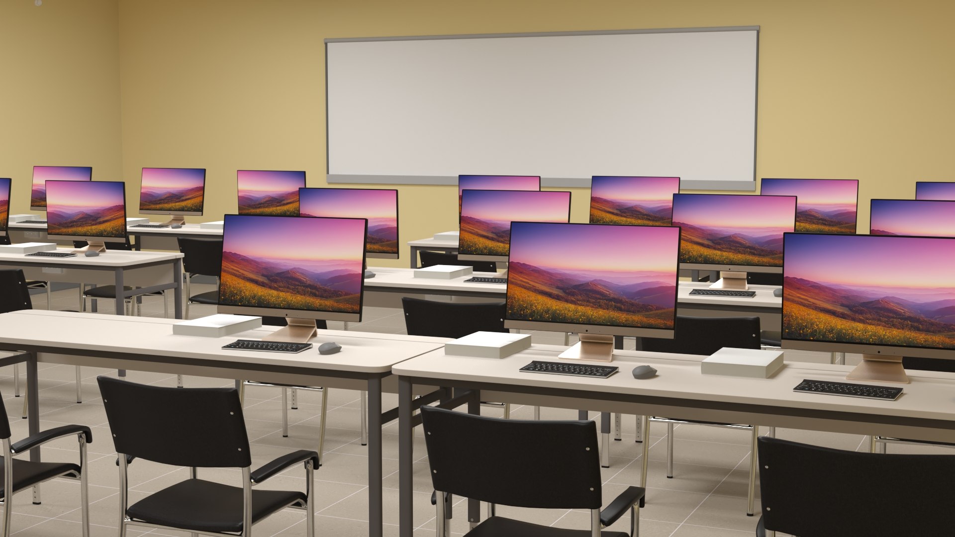 Computer Lab Setup Model - TurboSquid 2374719