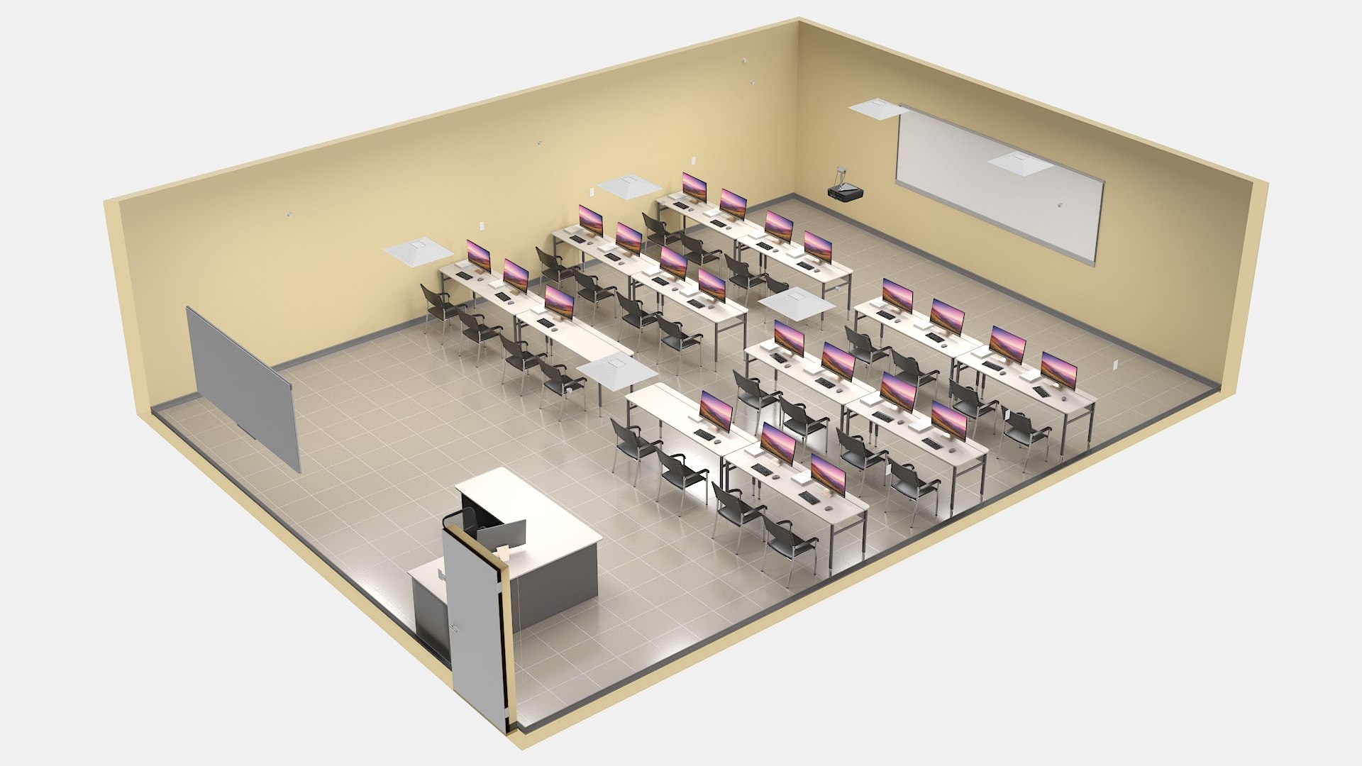 Computer Lab Setup Model - TurboSquid 2374719