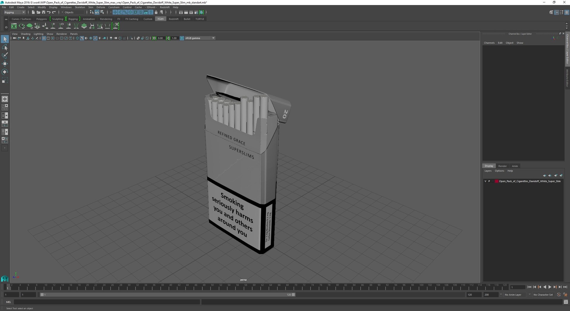 Open Pack Of Cigarettes Davidoff White Super Slim Model - TurboSquid ...