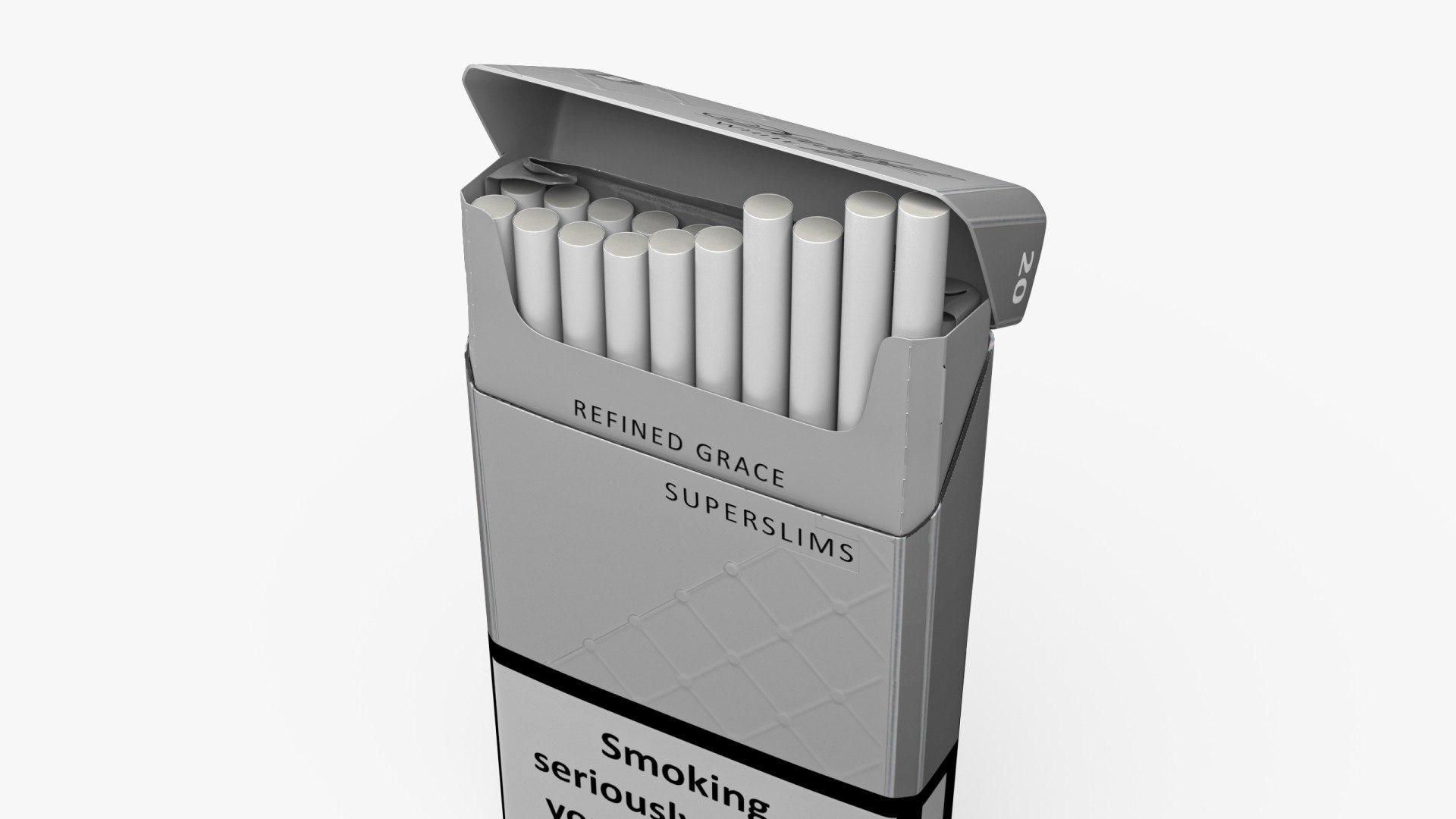 Open Pack Of Cigarettes Davidoff White Super Slim Model - TurboSquid ...