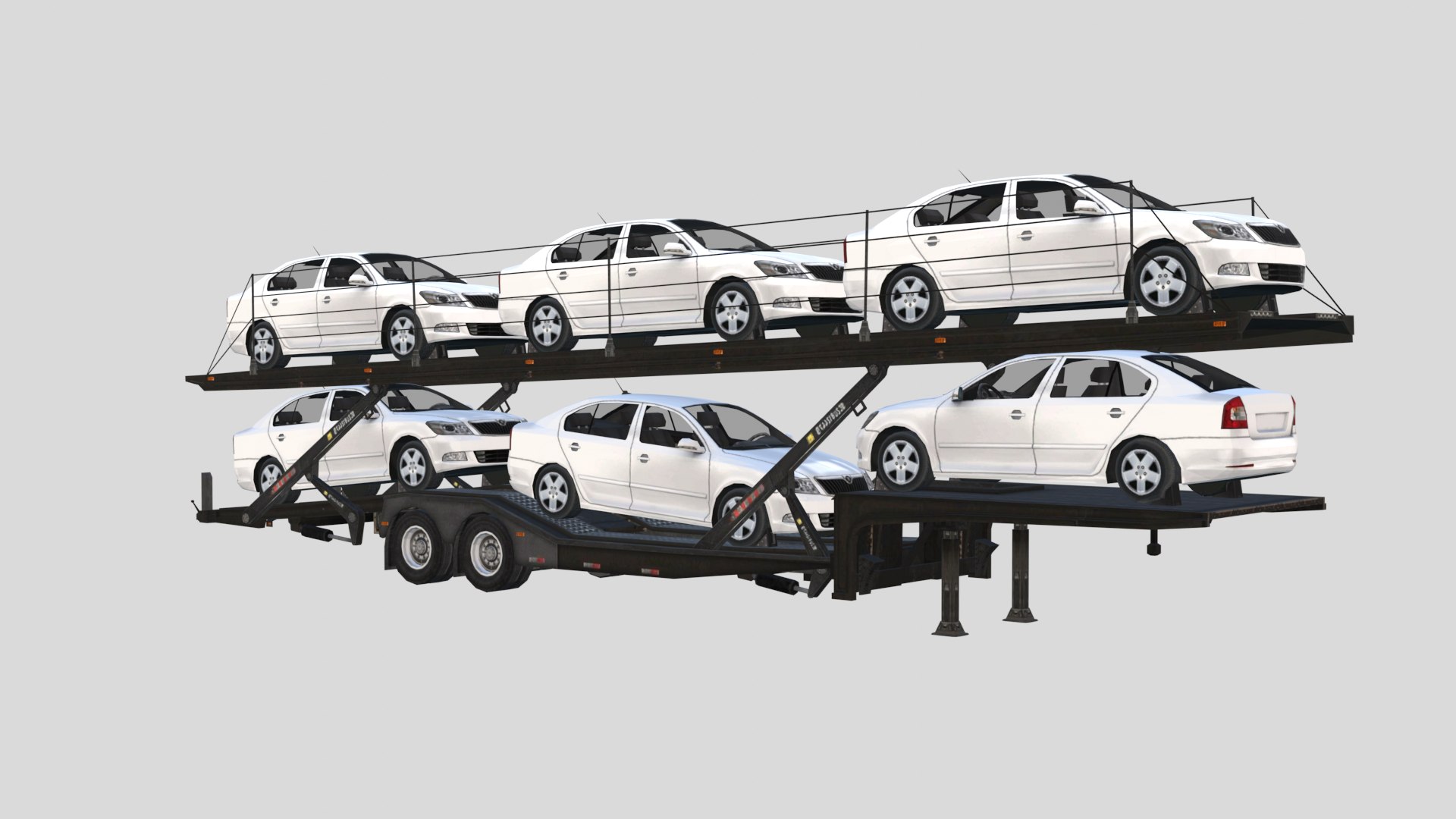 3D Transport Car Trailer - TurboSquid 2376373