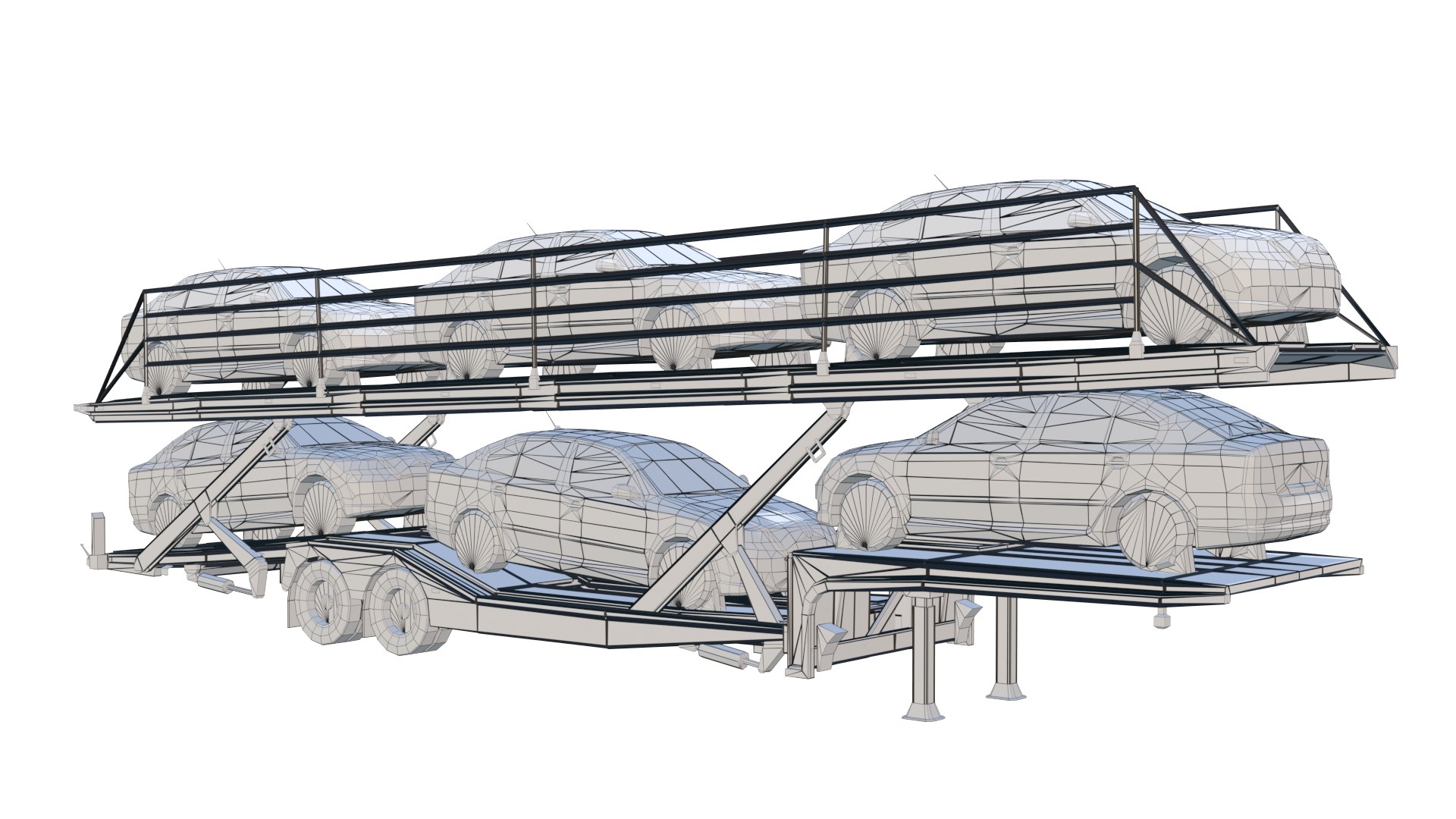 3D Transport Car Trailer - TurboSquid 2376373