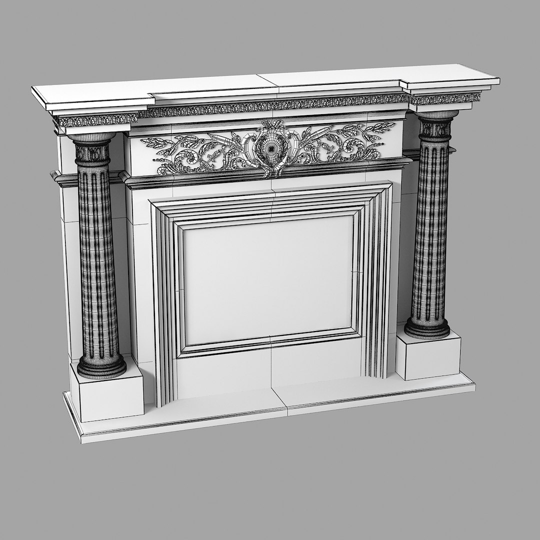 3d Model Grand Fireplaces Set