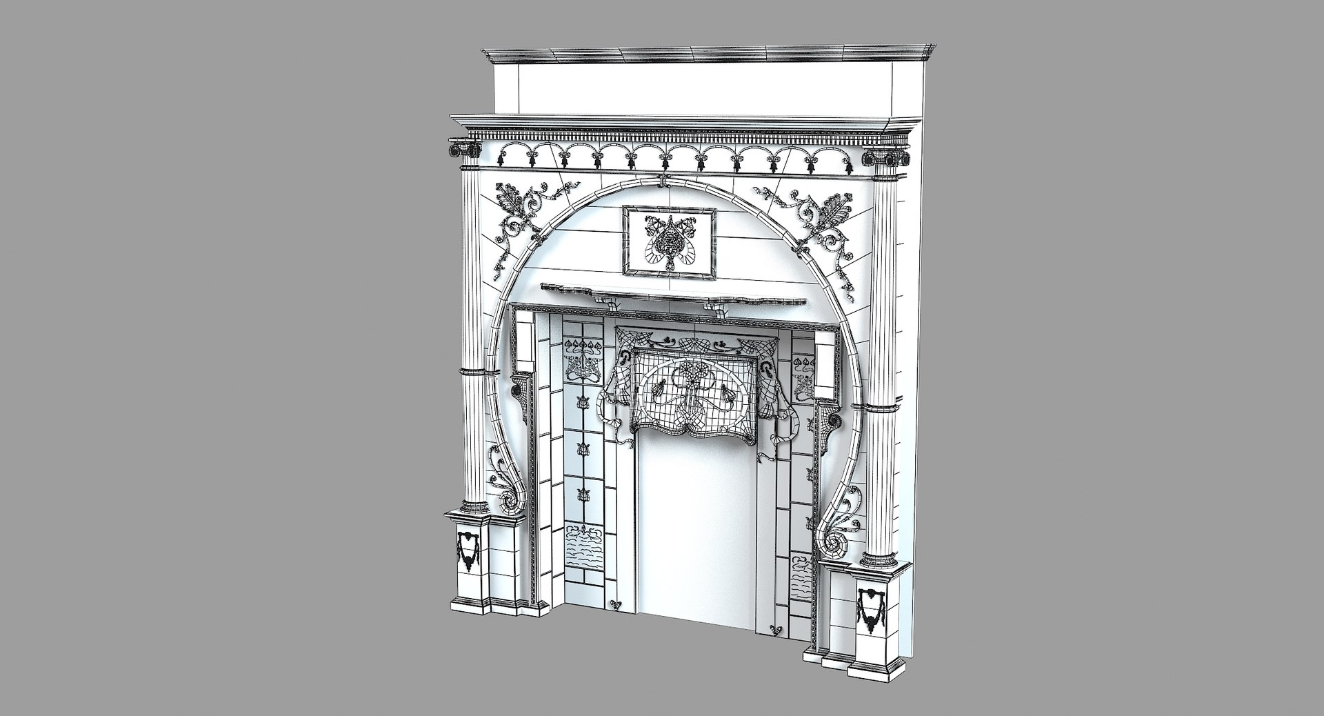 3d Model Grand Fireplaces Set