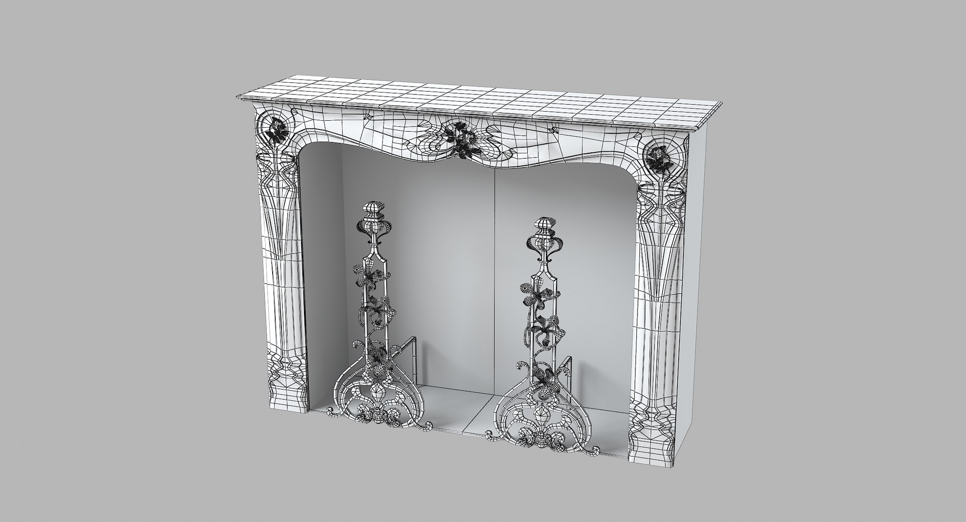 3d Model Grand Fireplaces Set
