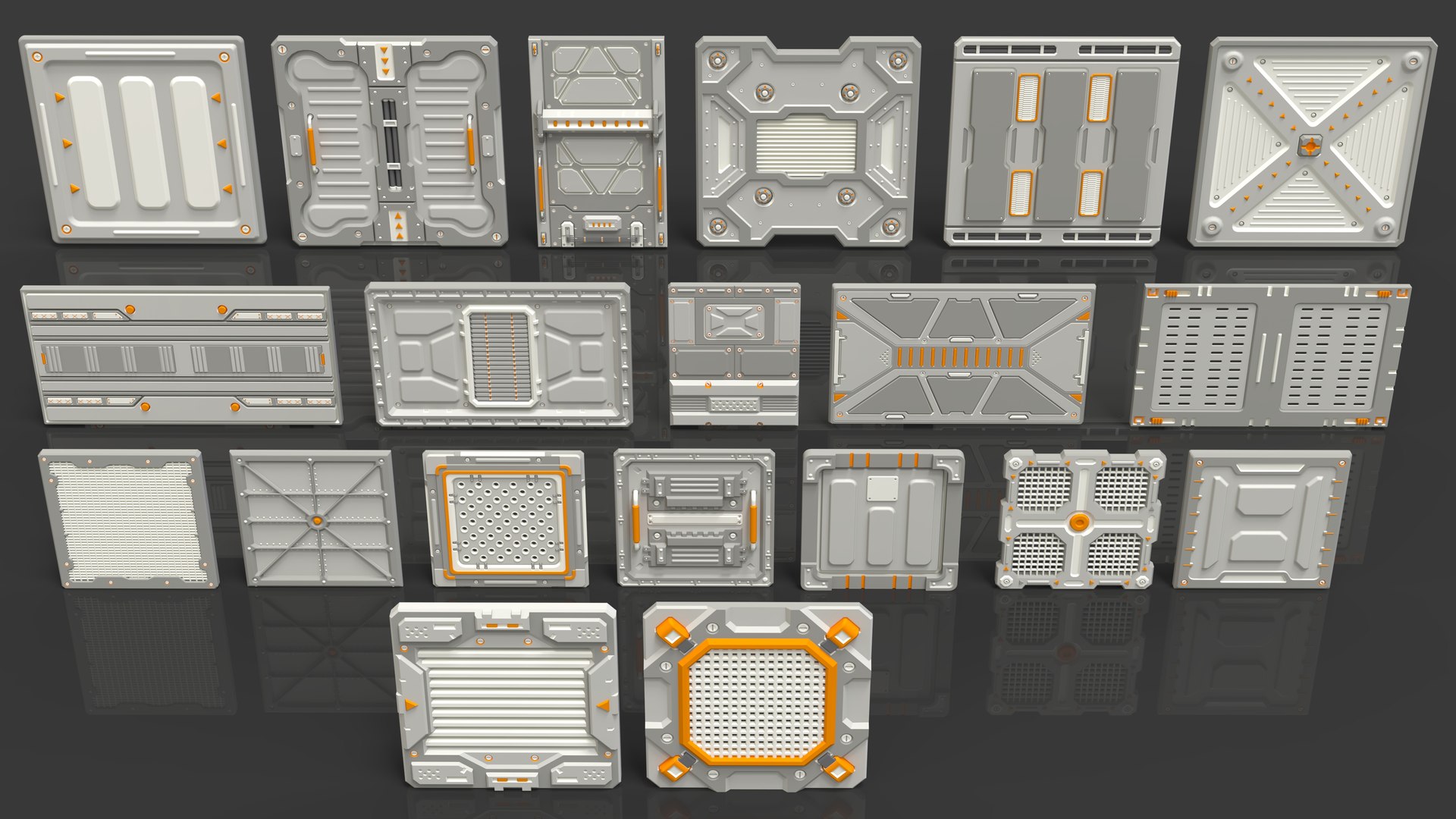 3D Model Sci-Fi Panels - Collection 3 - 20 Pieces - TurboSquid 2037937