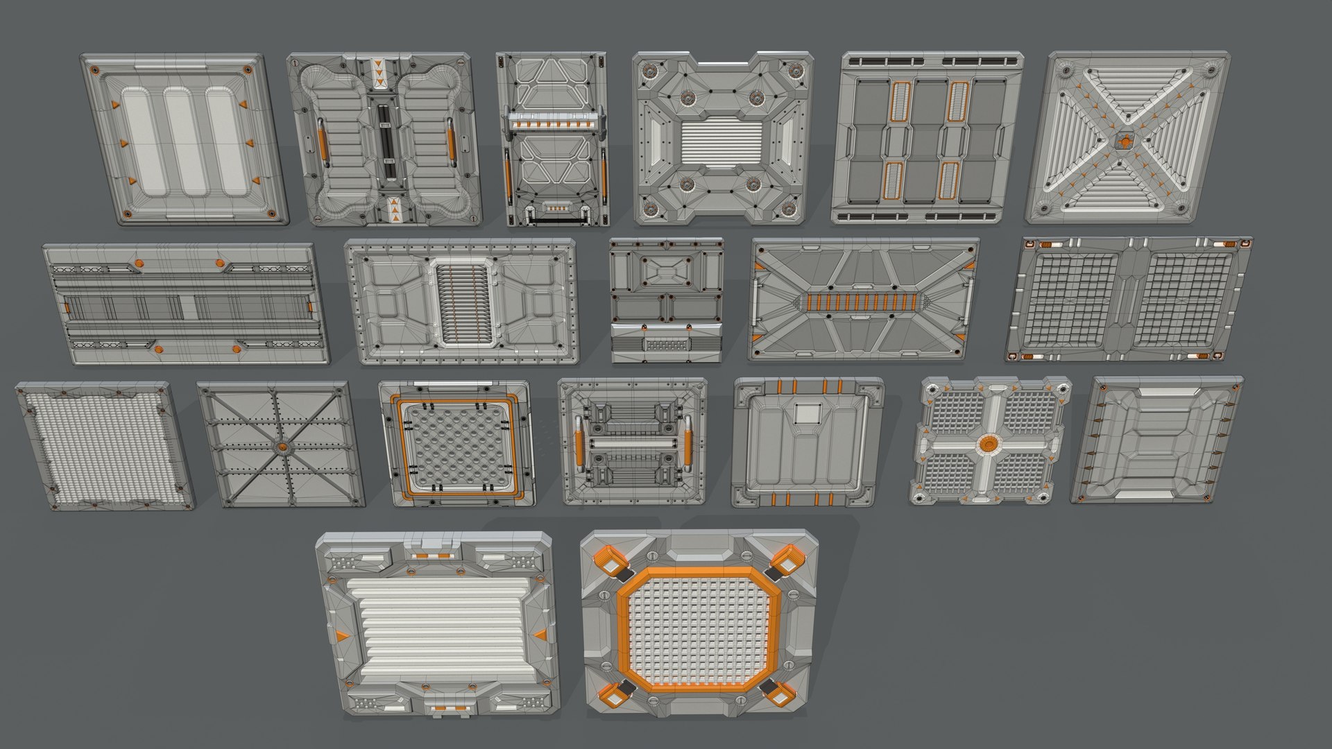 3D Model Sci-Fi Panels - Collection 3 - 20 Pieces - TurboSquid 2037937