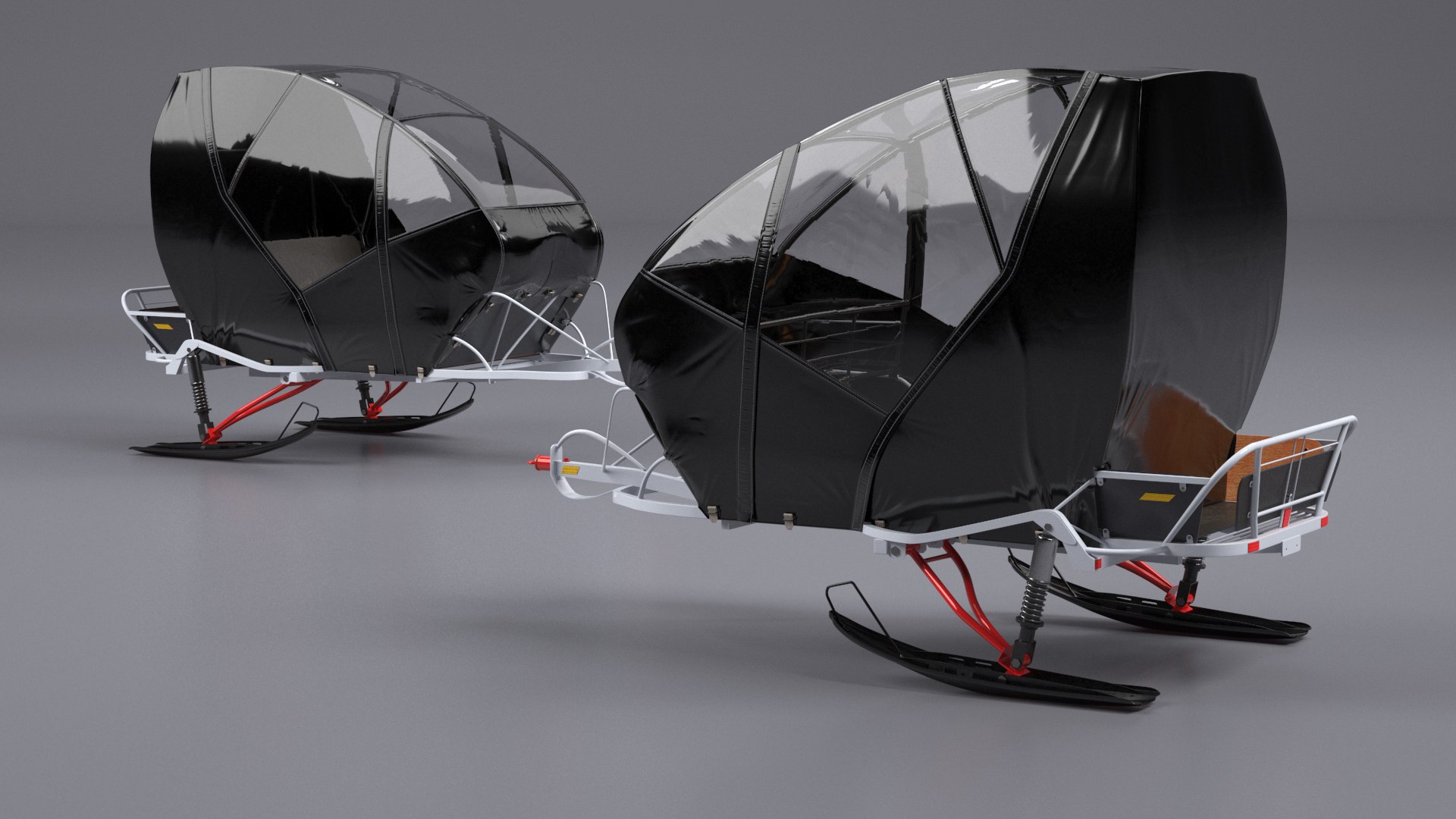 3D Closed Snowmobile Sleds - TurboSquid 2273110
