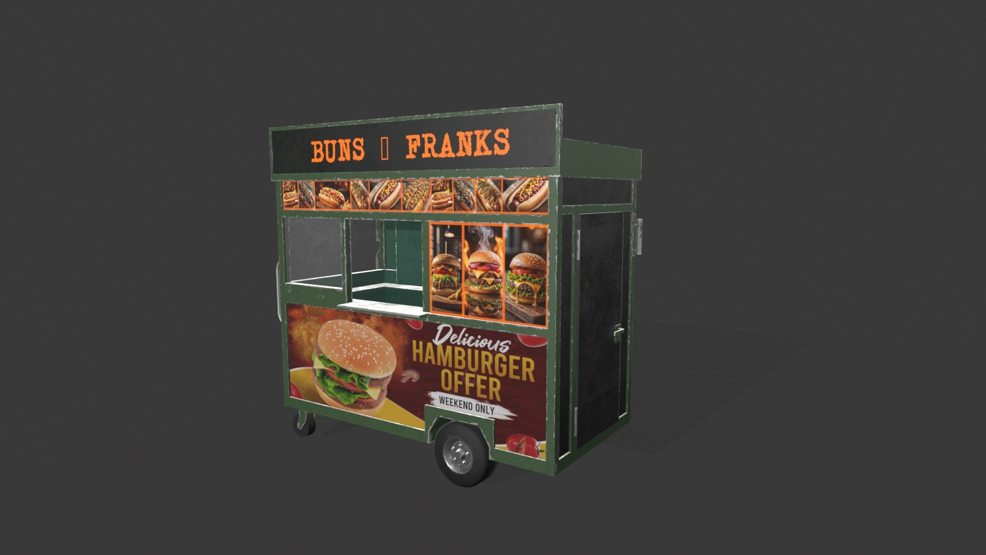 Food Cart 3D Model - TurboSquid 2463855