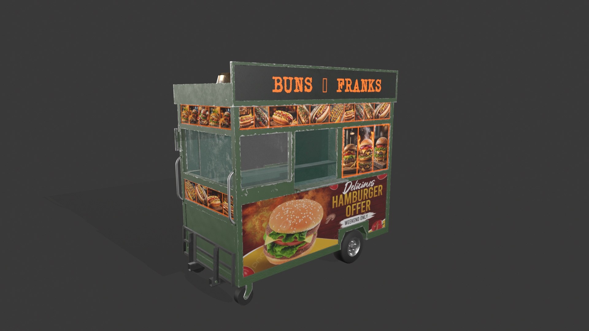 Food Cart 3D Model - TurboSquid 2463855