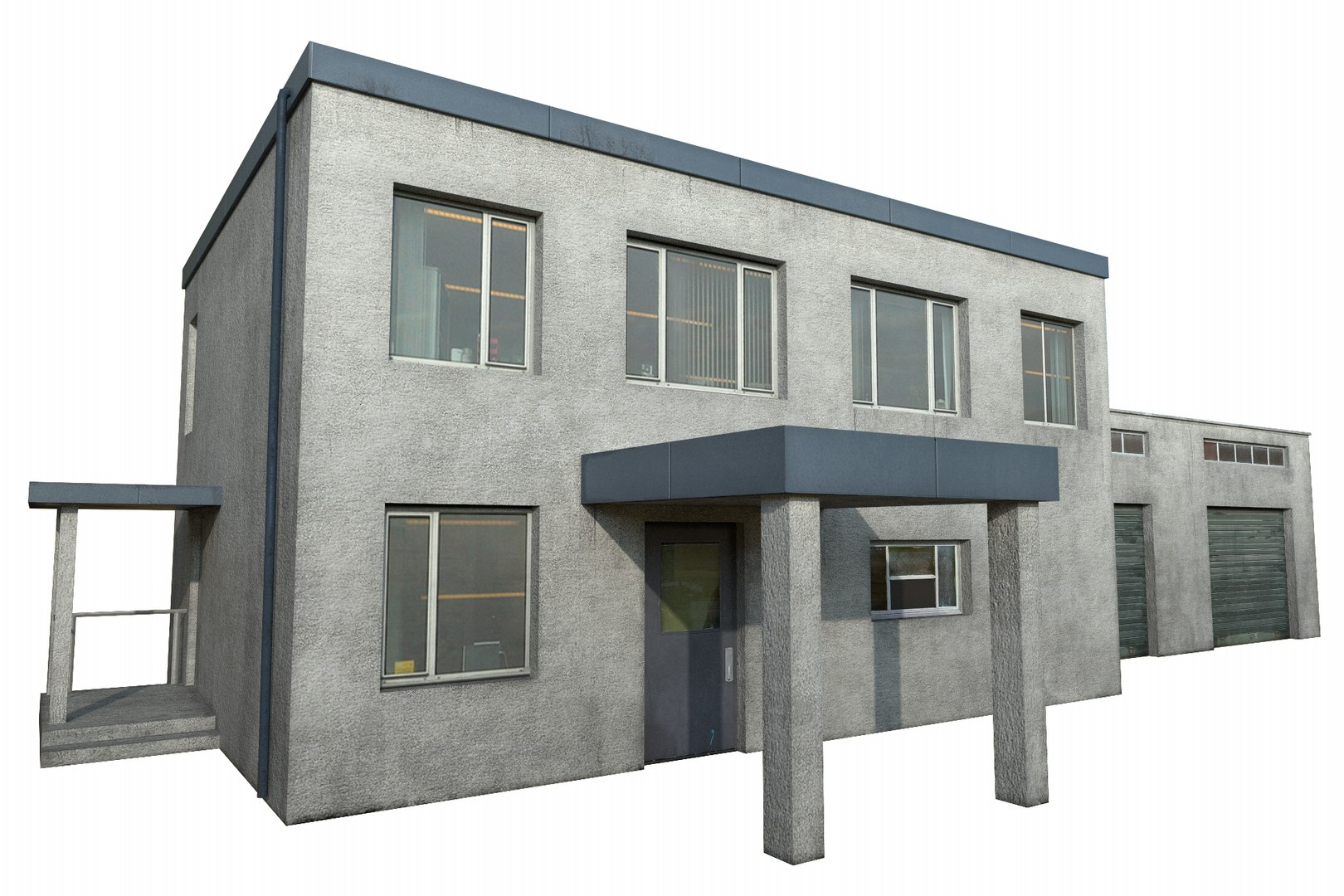 3D Model Lowpoly PBR Game Ready Building With Garage - TurboSquid 2335153