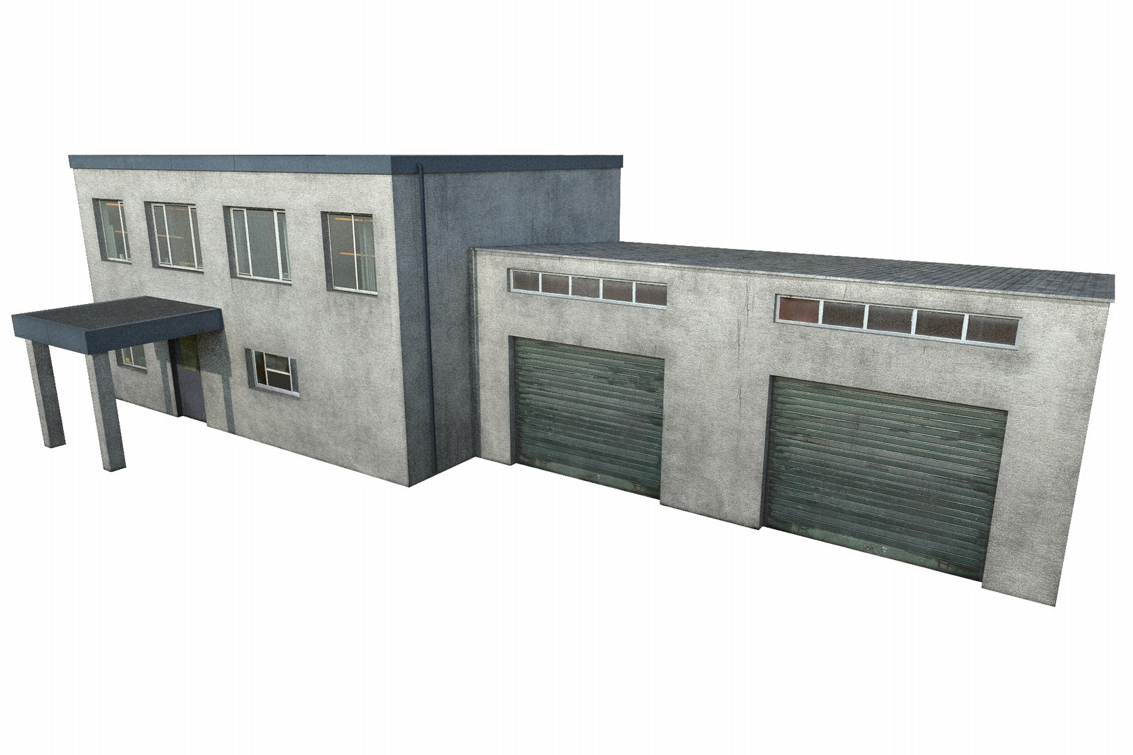 3D Model Lowpoly PBR Game Ready Building With Garage - TurboSquid 2335153