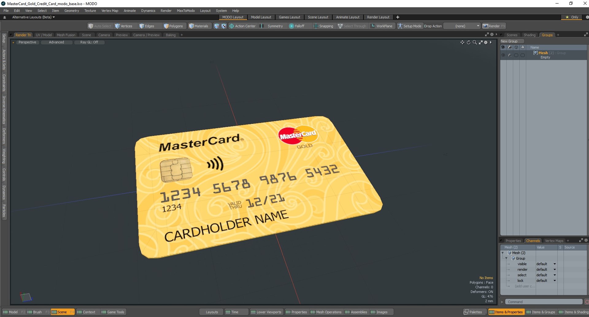 MasterCard Gold Credit Card 3D Model - TurboSquid 2045450