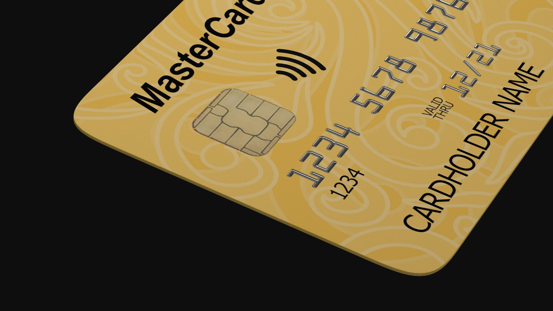 MasterCard Gold Credit Card 3D Model - TurboSquid 2045450