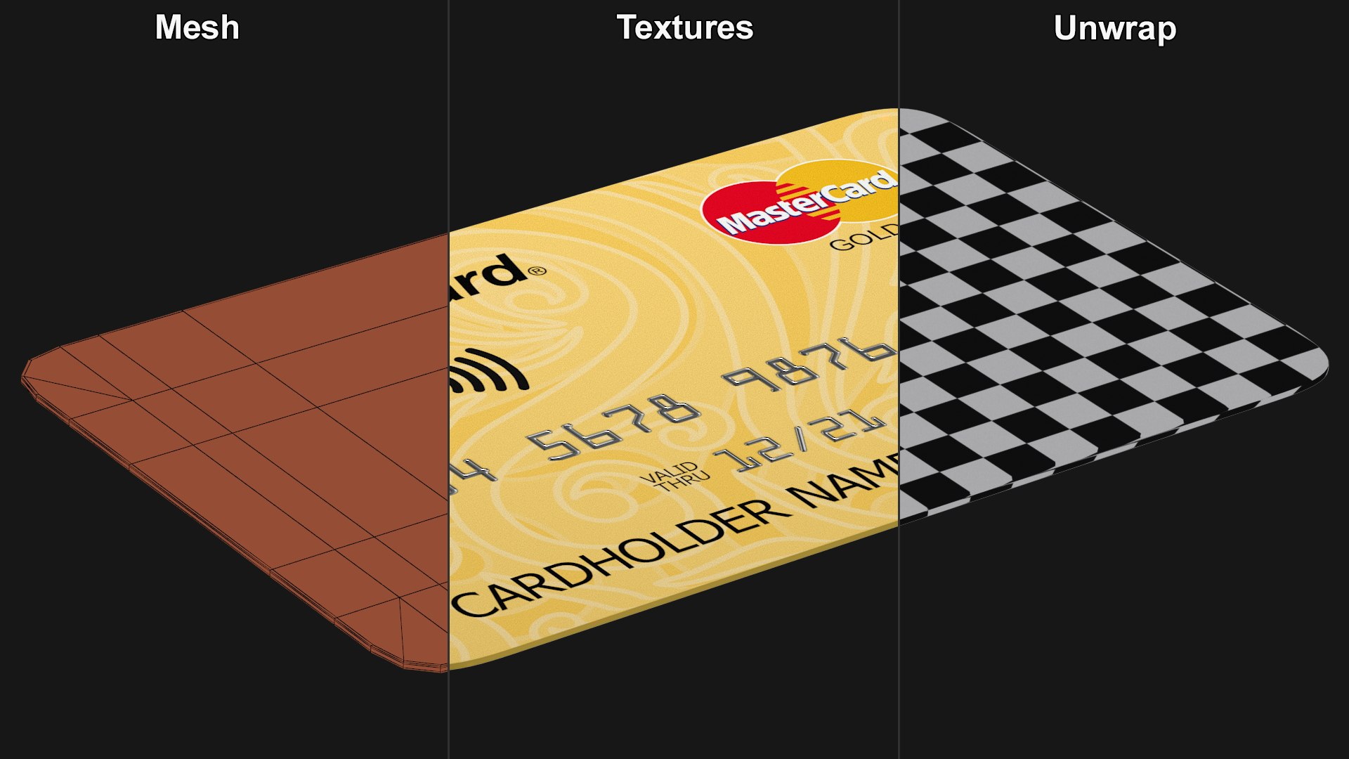 MasterCard Gold Credit Card 3D Model - TurboSquid 2045450