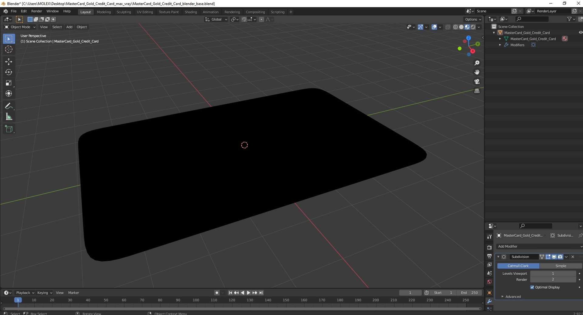 MasterCard Gold Credit Card 3D Model - TurboSquid 2045450