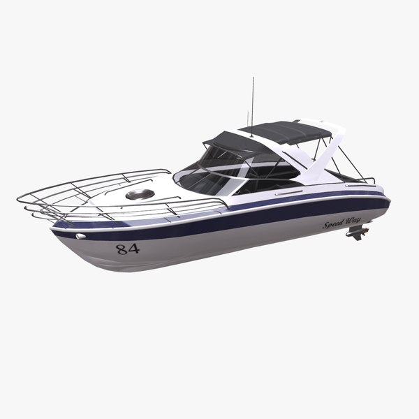 3d race boat model