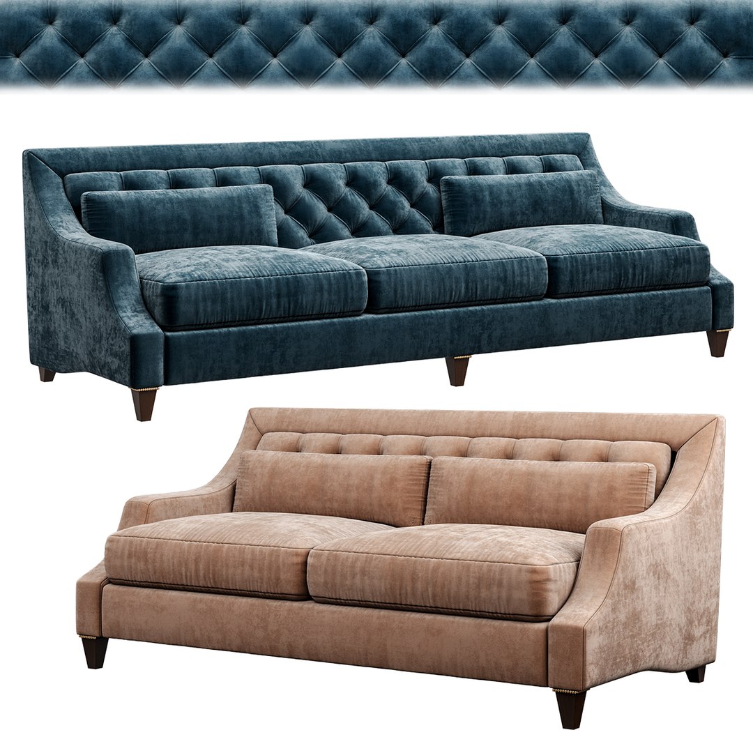 3D Model BAKER Max Tufted Sofa - TurboSquid 1865533
