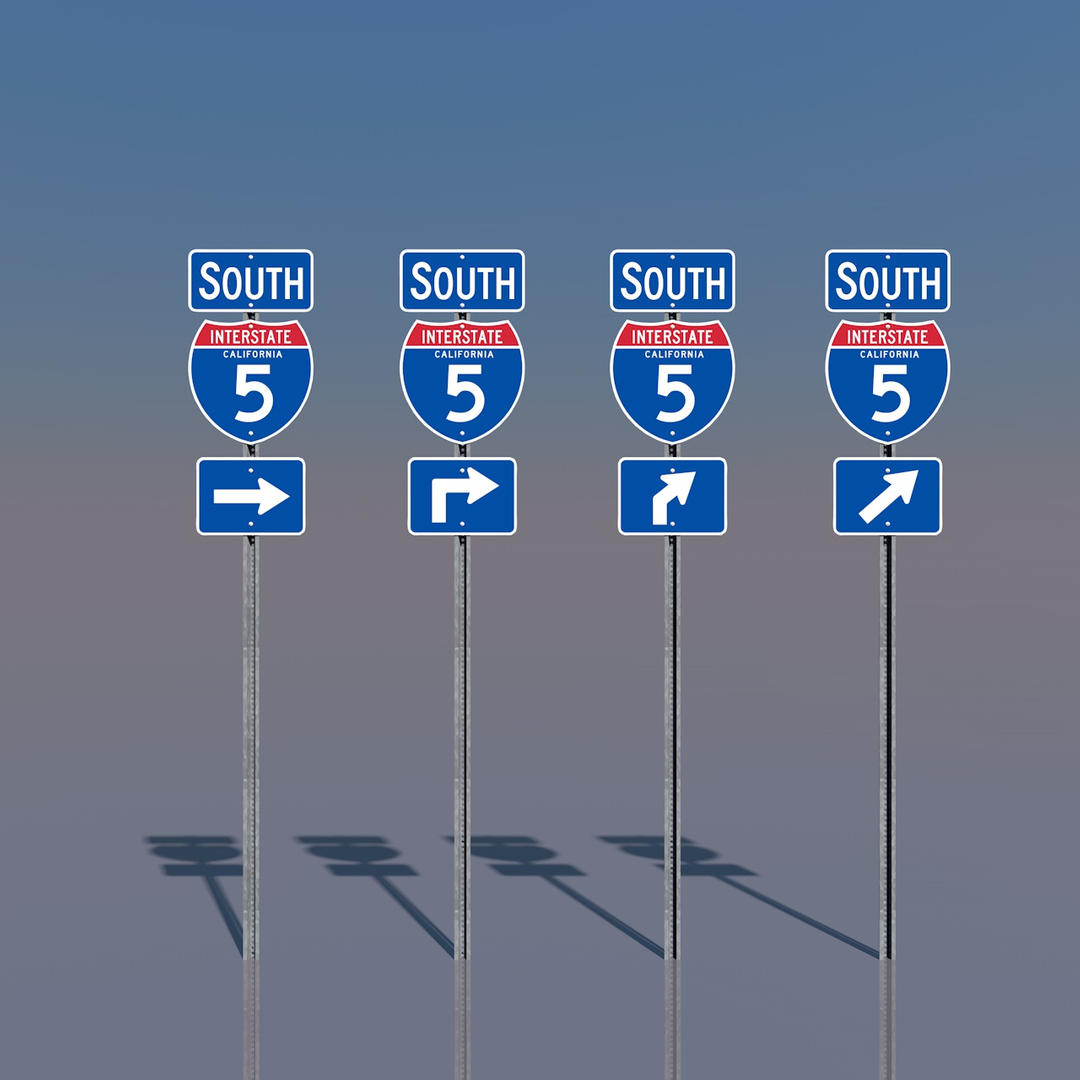interstate 5 signs california 3d c4d