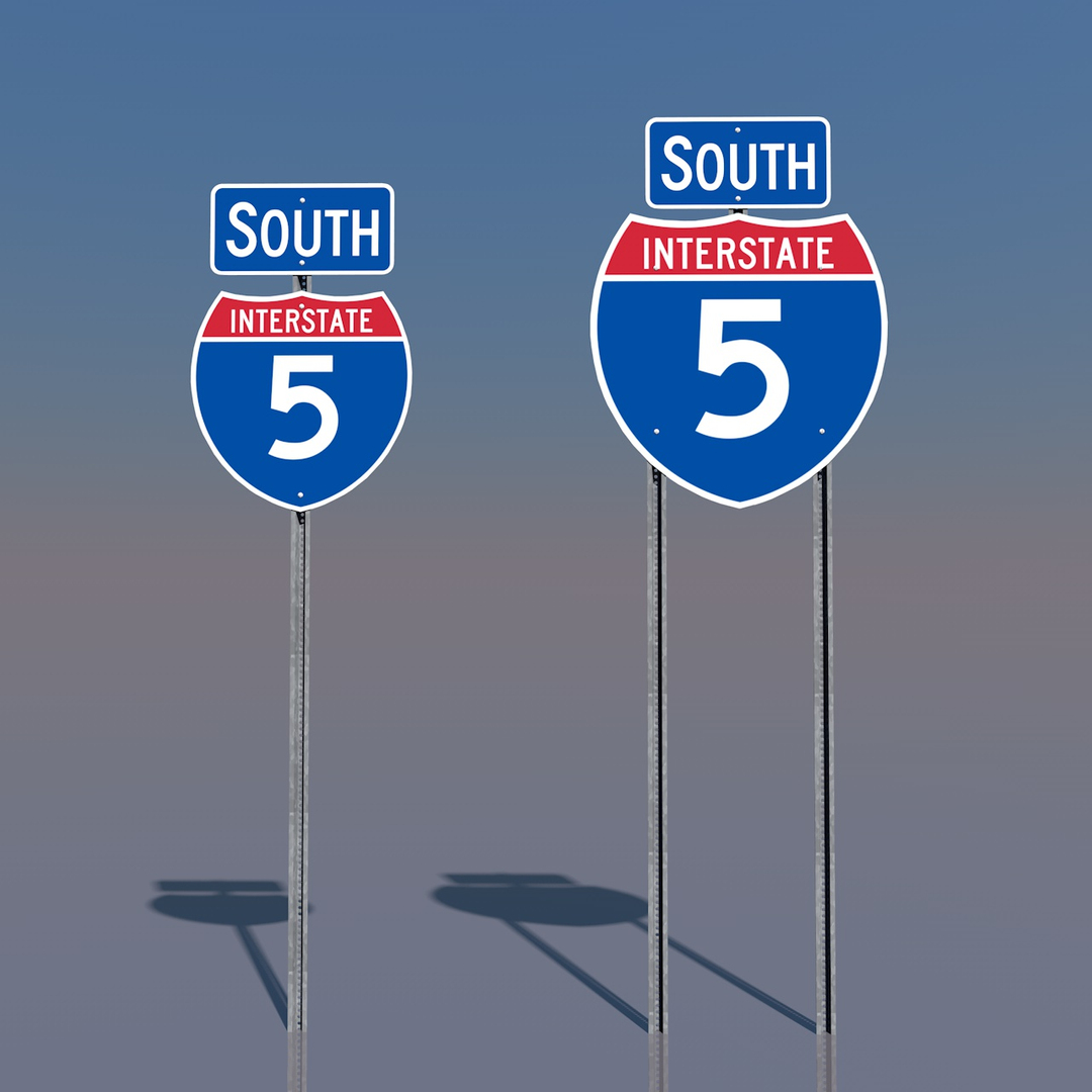 interstate 5 signs california 3d c4d