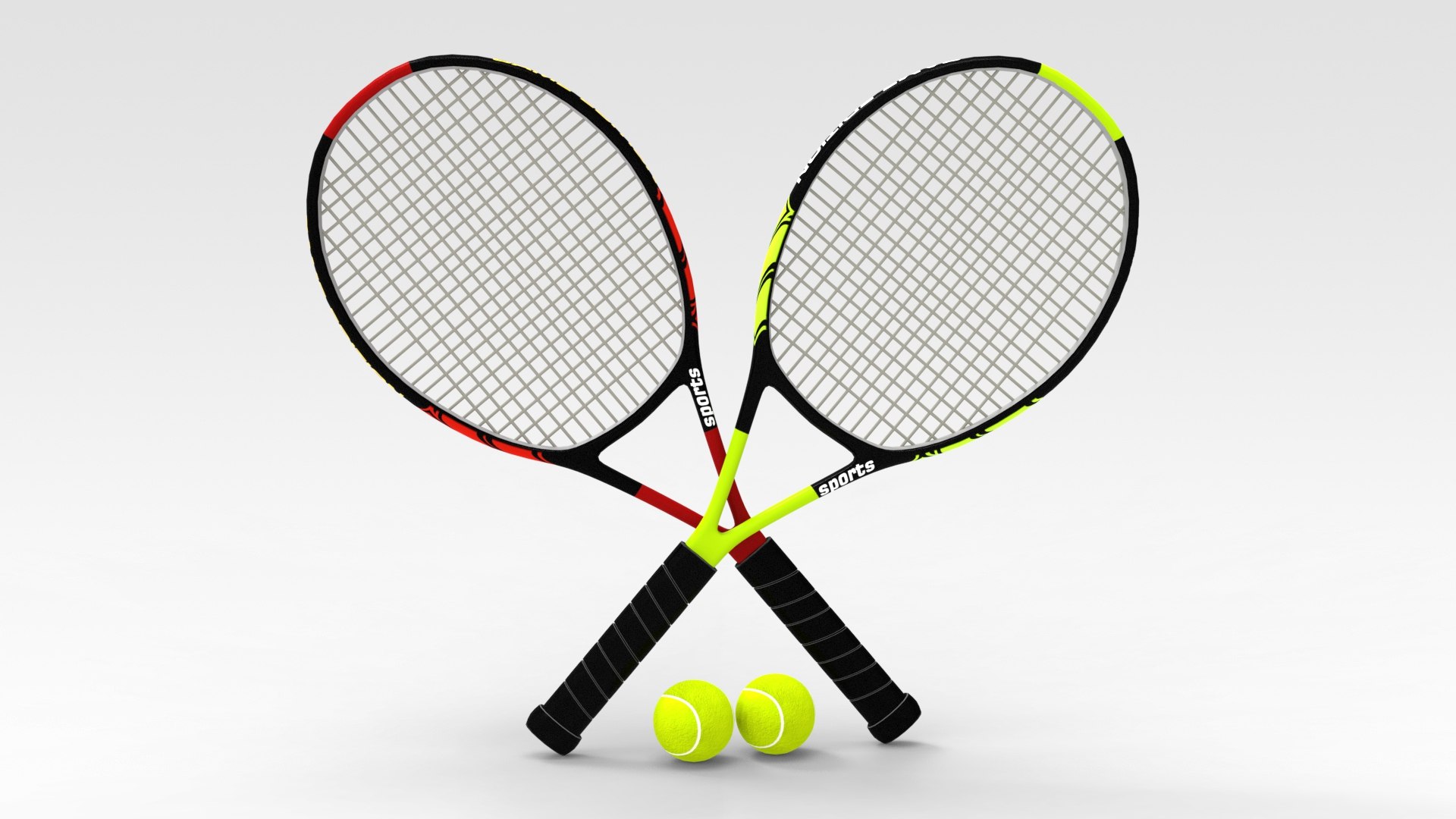 Tennis Racquet Set 3D Model - TurboSquid 2184110