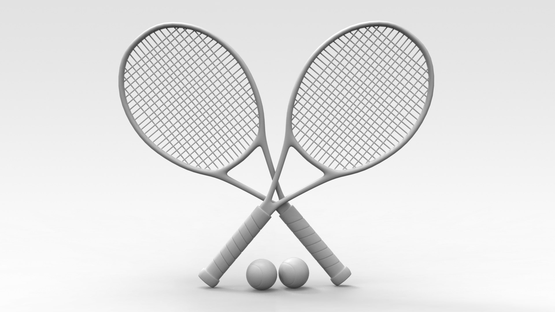 Tennis Racquet Set 3D Model - TurboSquid 2184110