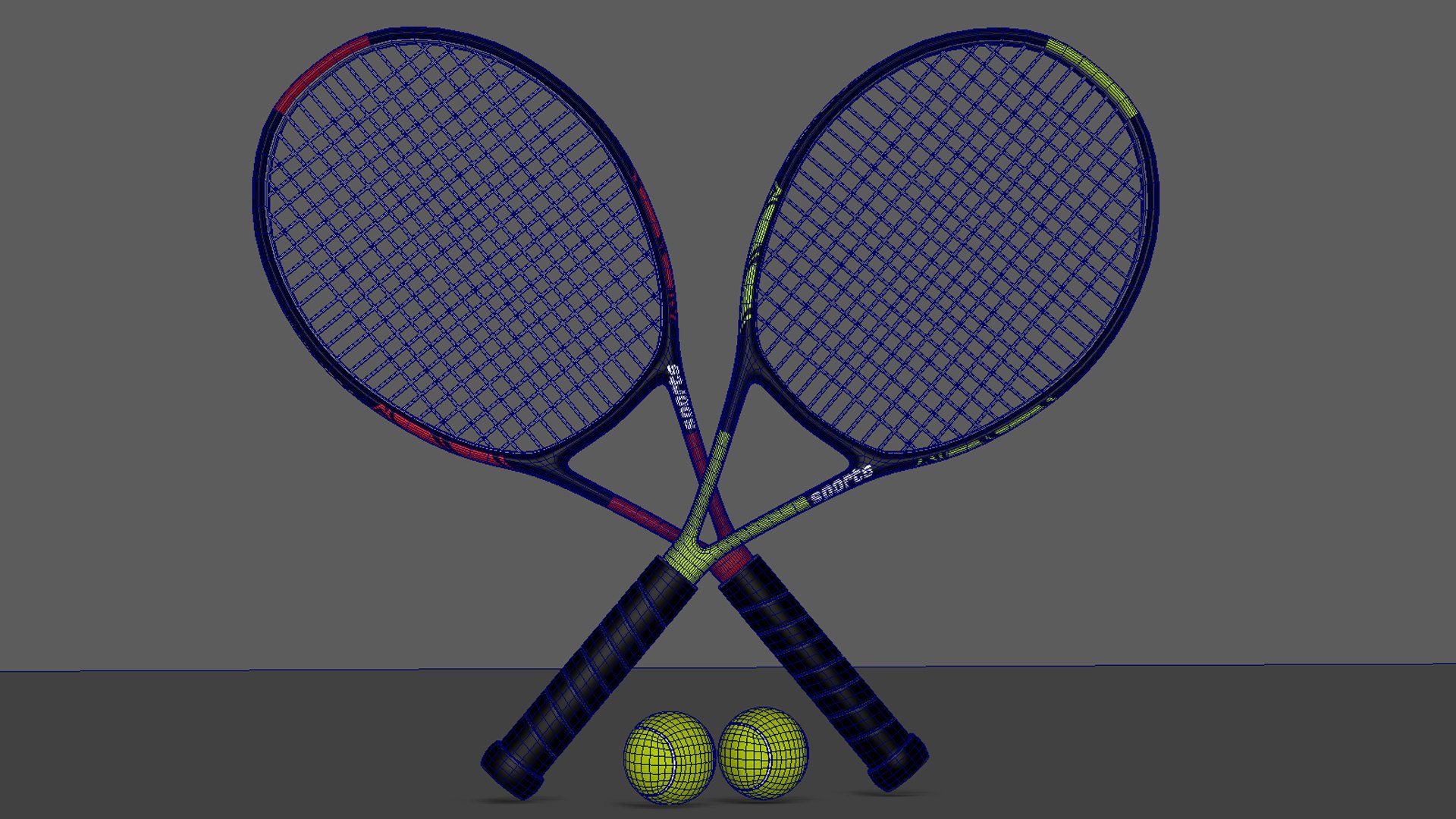 Tennis Racquet Set 3D Model - TurboSquid 2184110