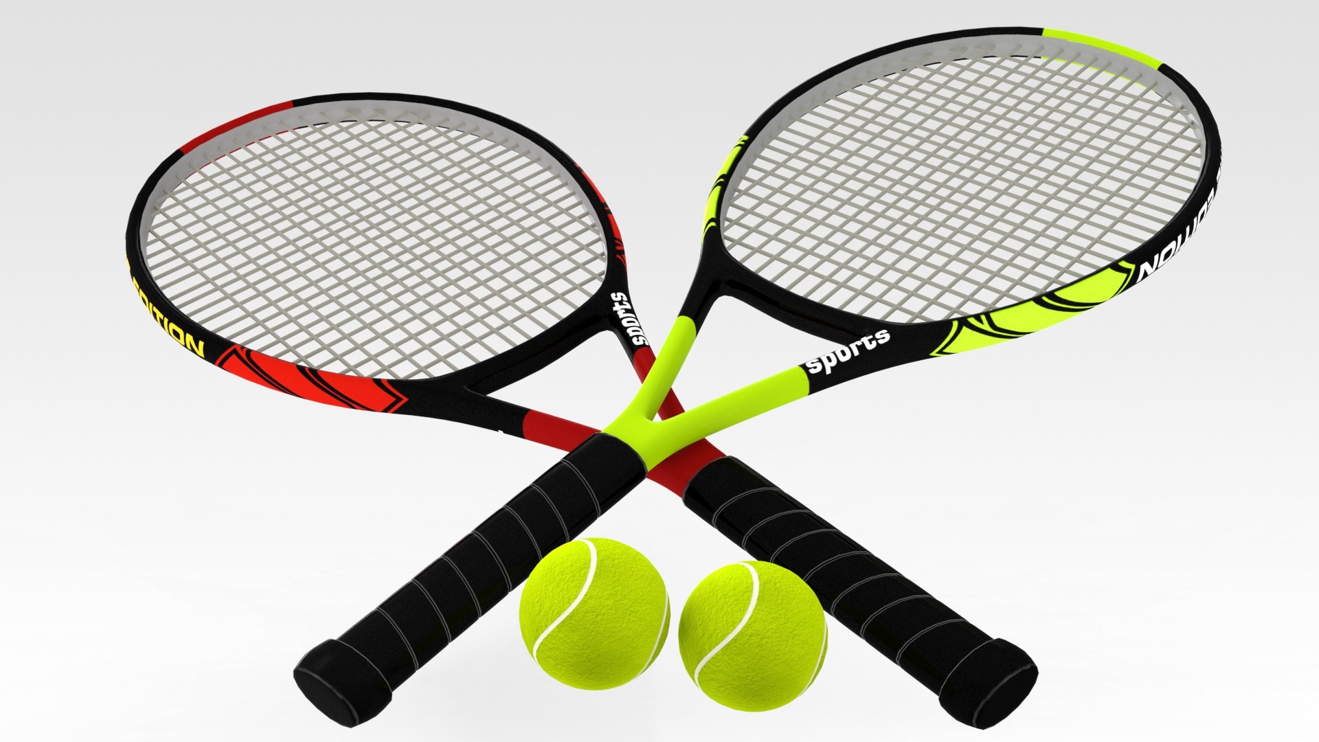 Tennis Racquet Set 3D Model - TurboSquid 2184110