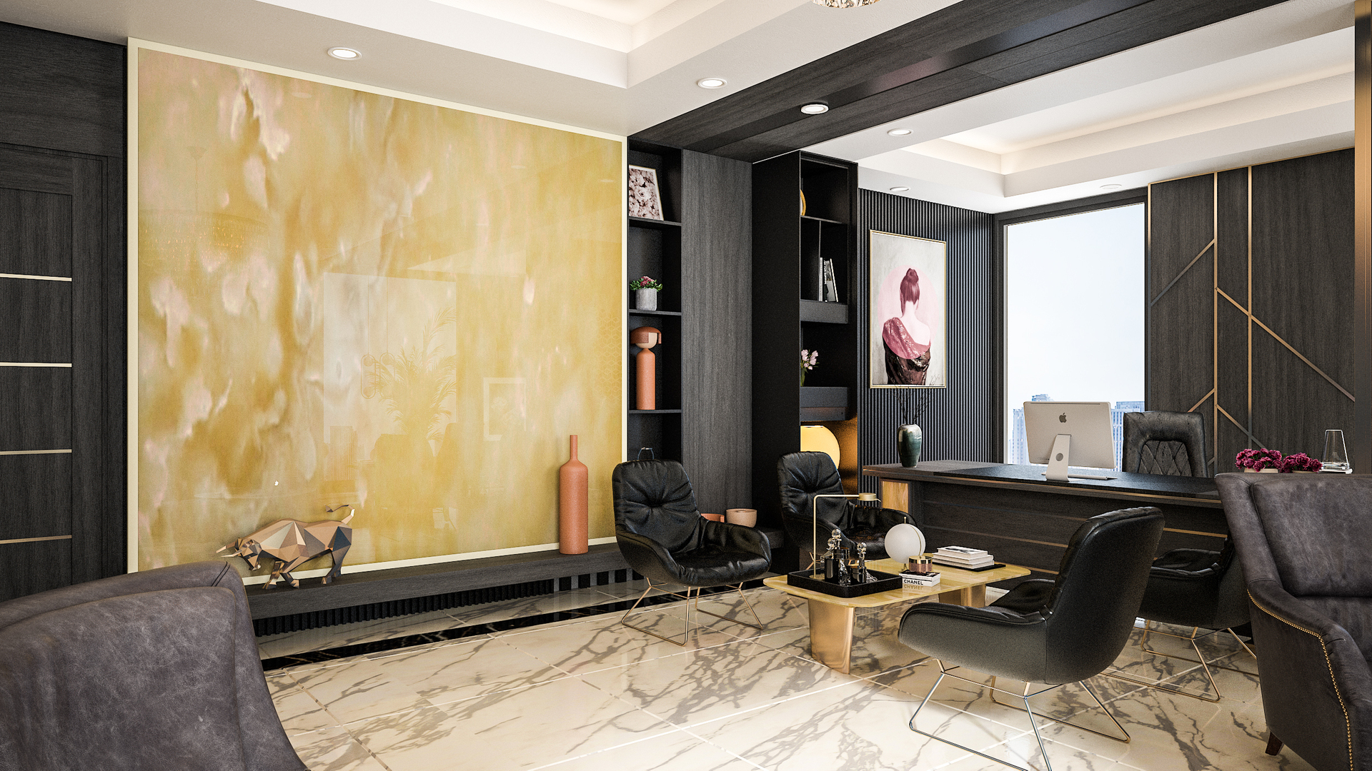 3D Luxury Boss Office Design 3D model - TurboSquid 1717789