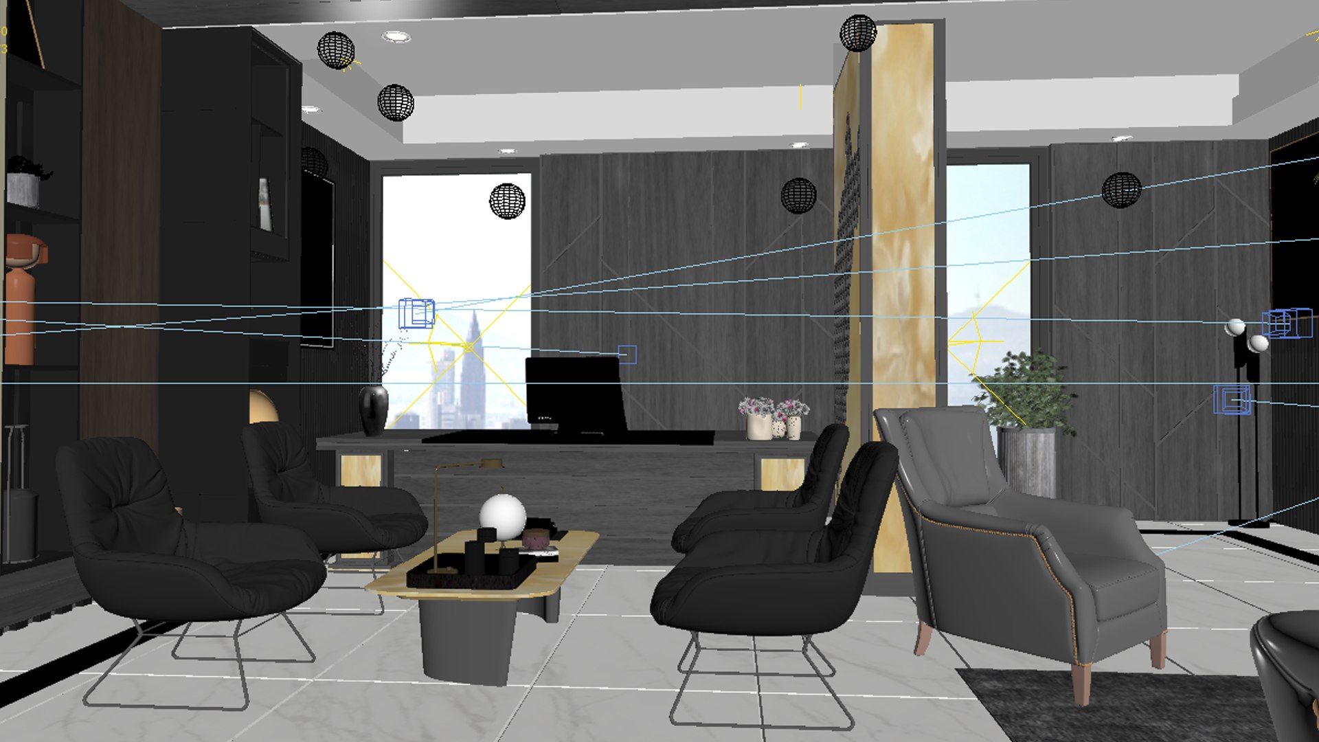 3D Luxury Boss Office Design 3D Model - TurboSquid 1717789