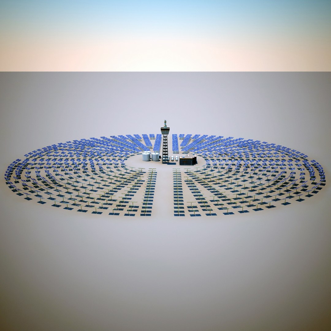 Solar Tower Mojave Desert 3d Model
