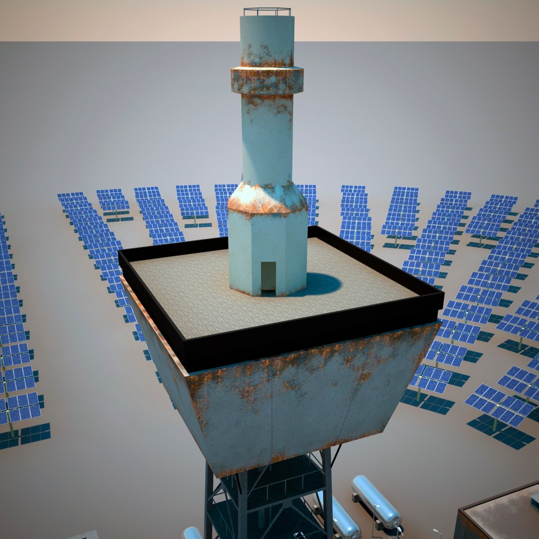 Solar Tower Mojave Desert 3d Model