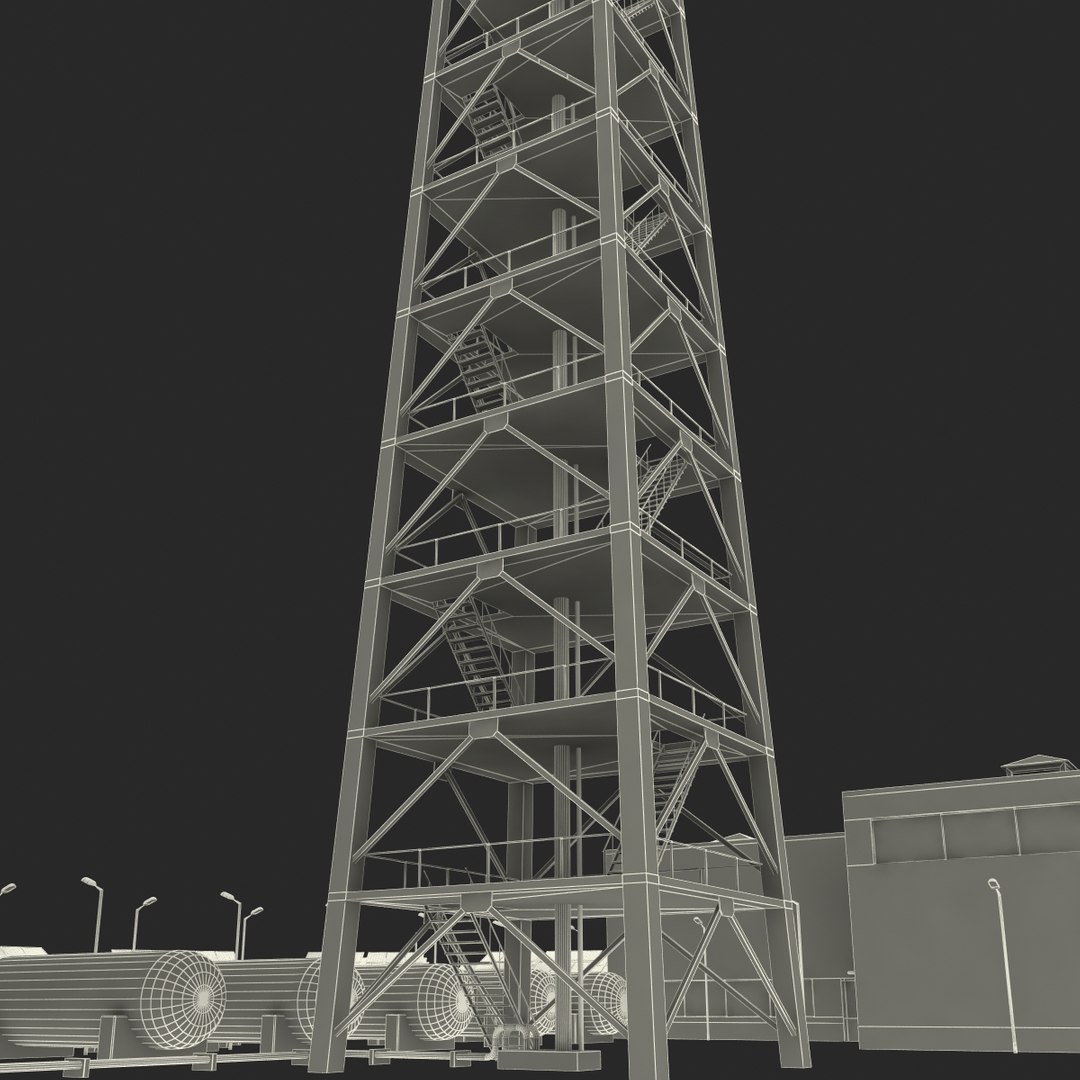 solar tower mojave desert 3d model