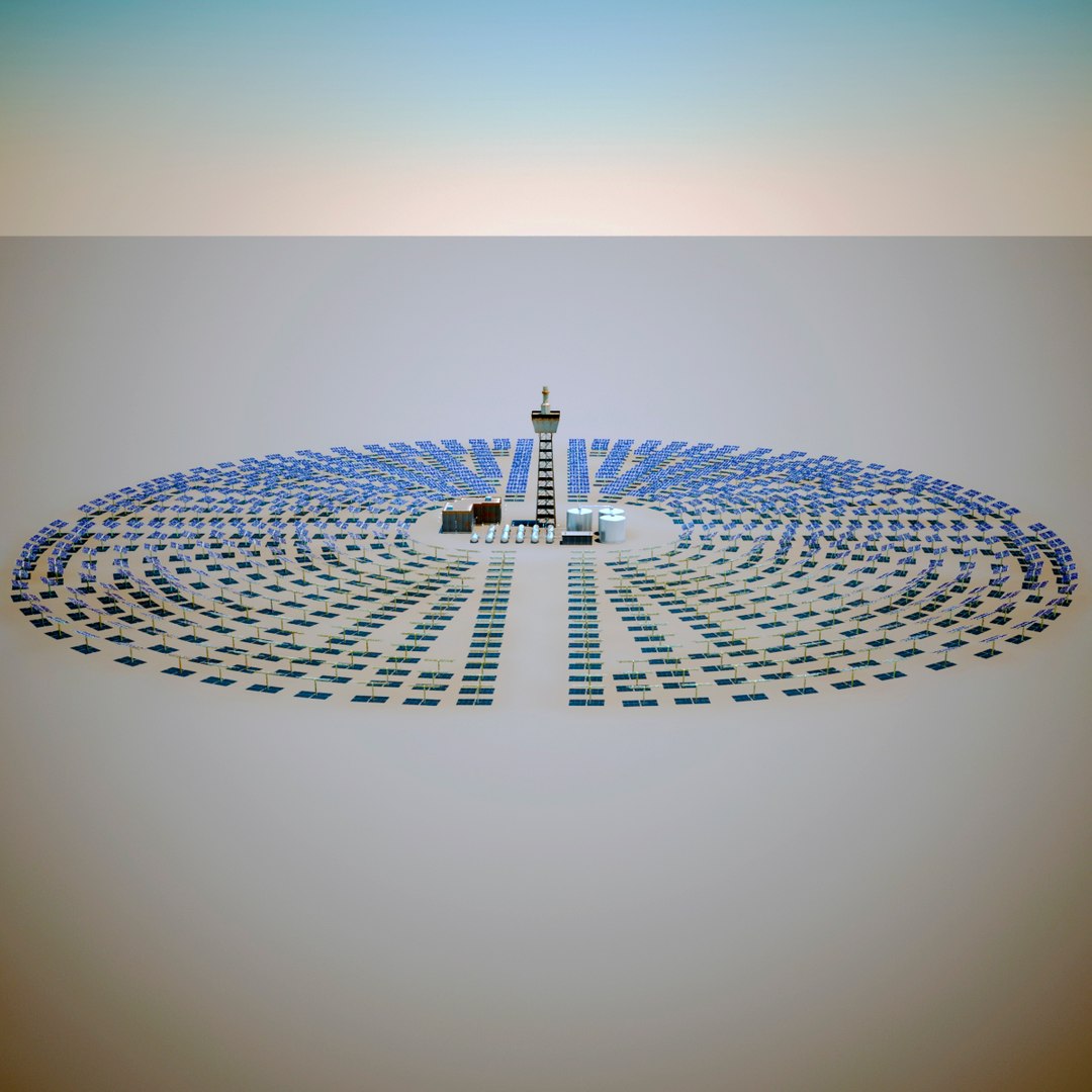 Solar Tower Mojave Desert 3d Model