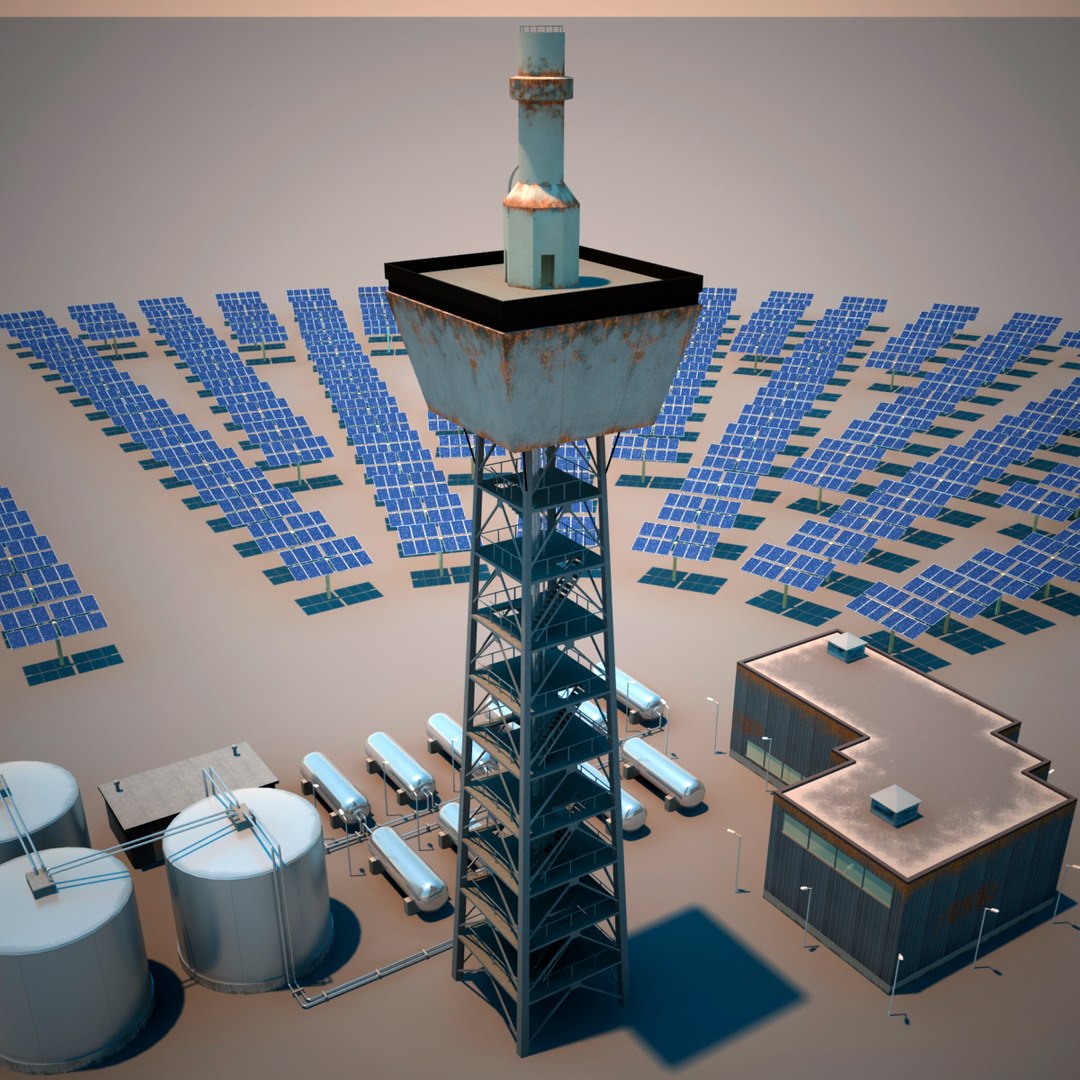 Solar Tower Mojave Desert 3d Model