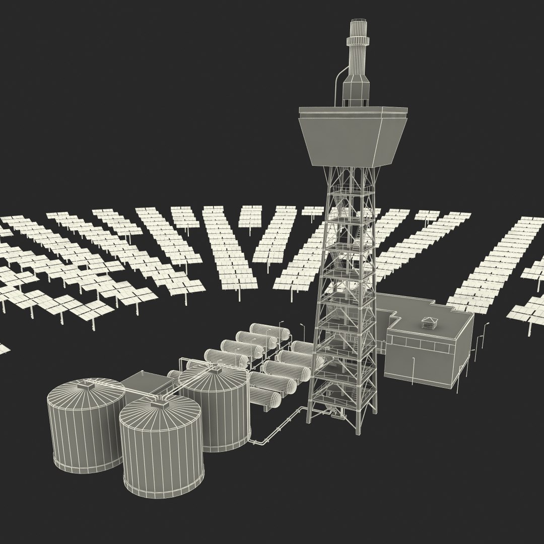 Solar Tower Mojave Desert 3d Model