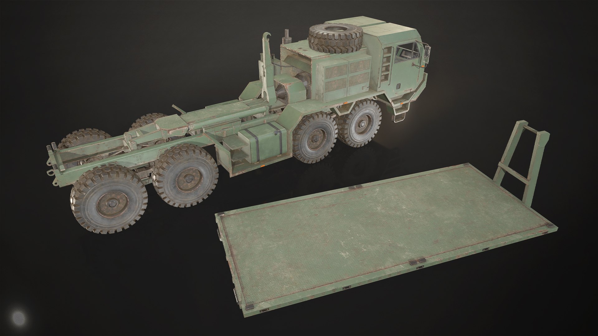 3D Model Heavy Military Truck V1 - Flatbed - TurboSquid 2409447