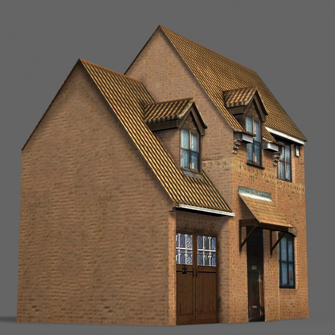 3d brick house model