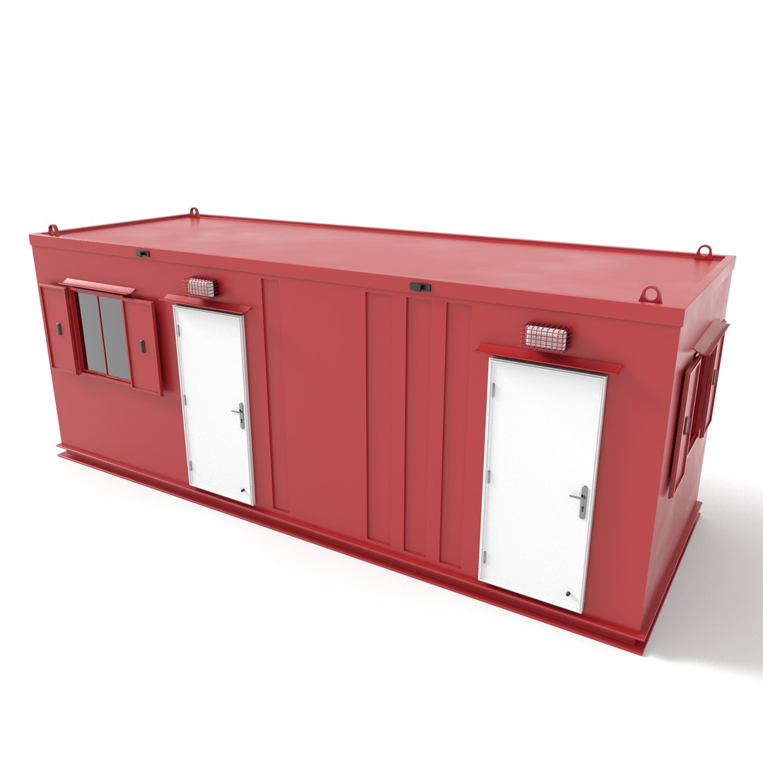 3D Red Construction Welfare Container - TurboSquid 2227778