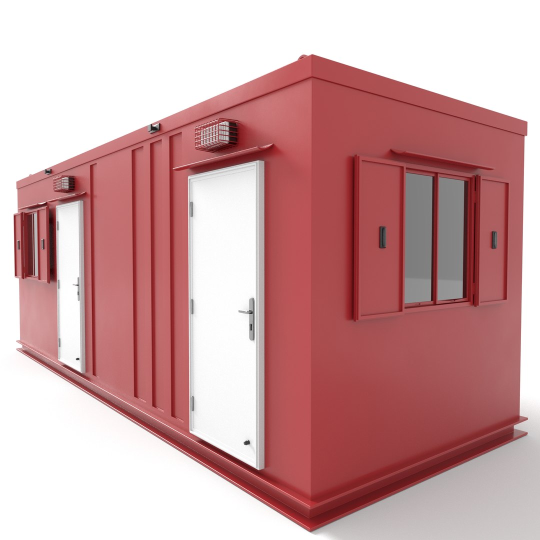 3D Red Construction Welfare Container - TurboSquid 2227778