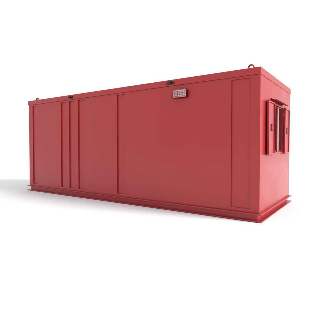 3D Red Construction Welfare Container - TurboSquid 2227778