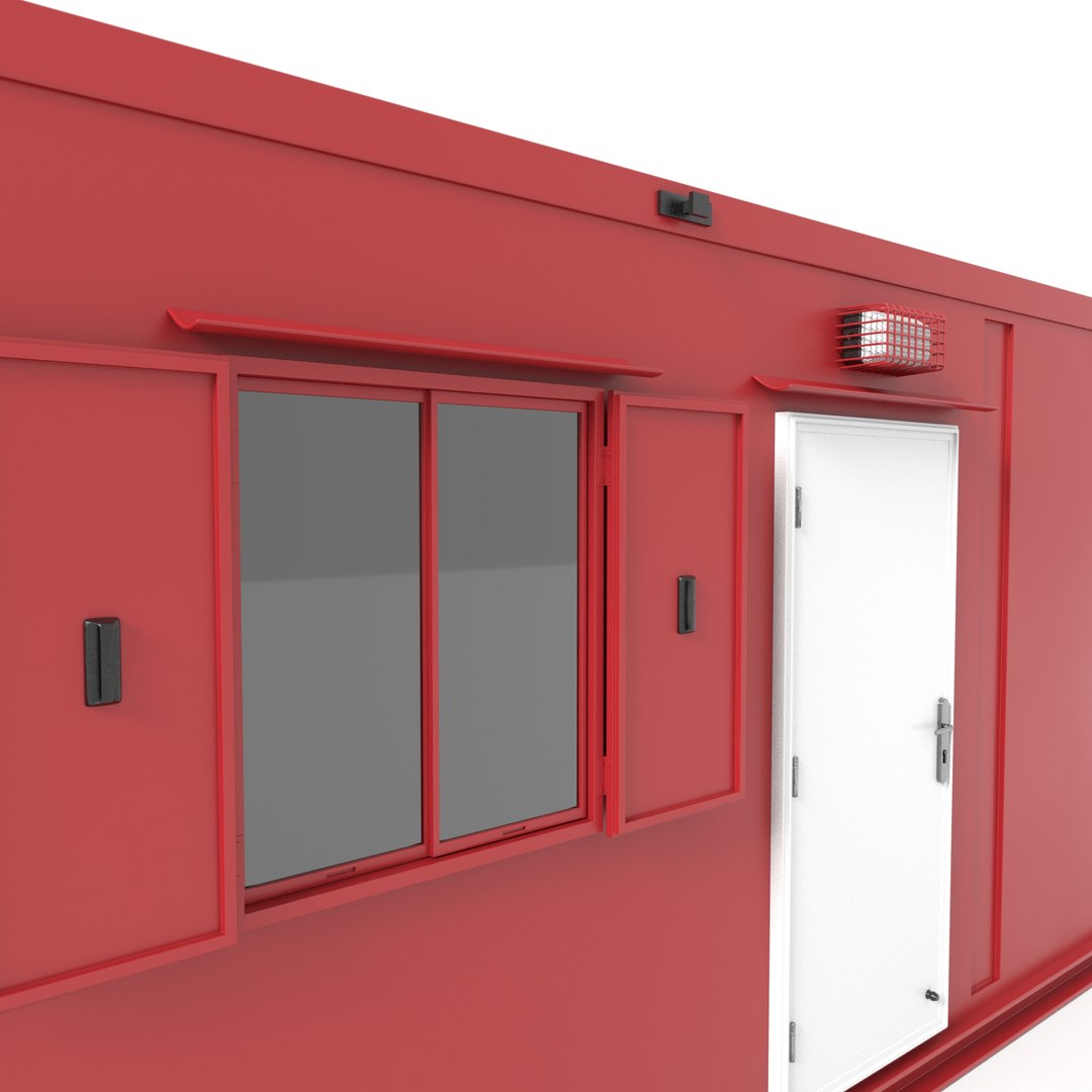 3D Red Construction Welfare Container - TurboSquid 2227778