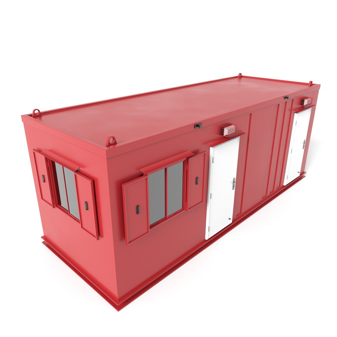 3D Red Construction Welfare Container - TurboSquid 2227778