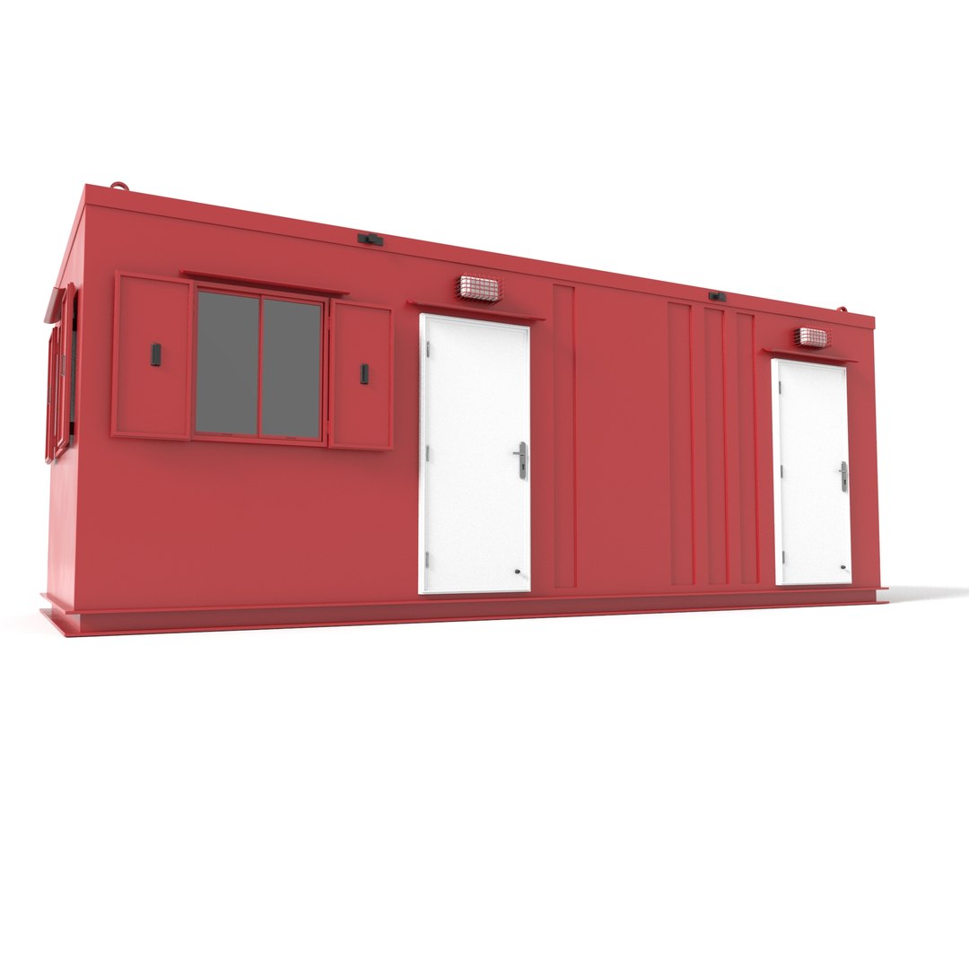 3D Red Construction Welfare Container - TurboSquid 2227778