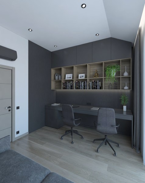 Luxurious study room for two persons 3D - TurboSquid 1934822