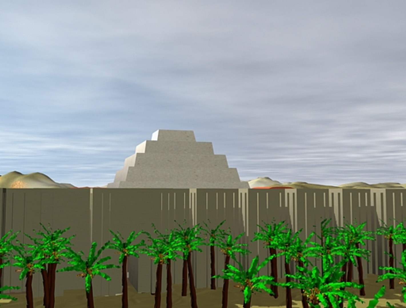 3d imhotep sakkara pyramid complex model