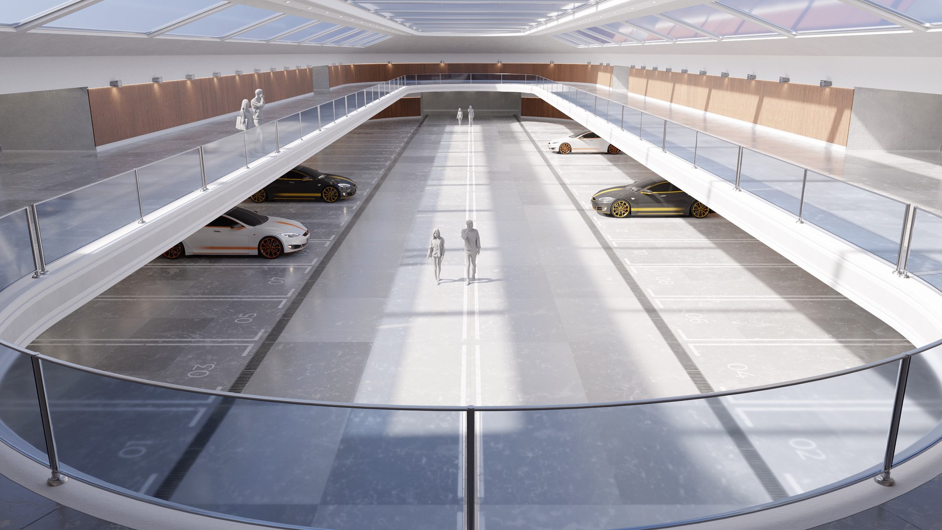 Modern Luxury Car Park Garage Hall - Hipoly 3D Model 3D model ...