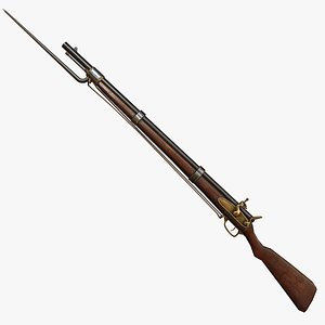 Low Poly Musket 3D Models With Enhanced License Tiers For Download ...