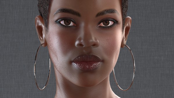 Mulher afro-americana, pele nua escura Modelo 3D - TurboSquid 1658862